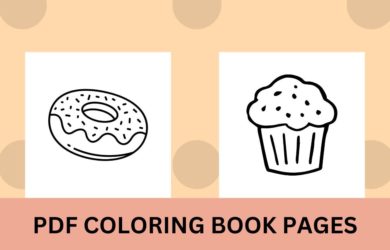 Food & Sweets Coloring Pages | 10 Printable Coloring Sheets | Fun ...