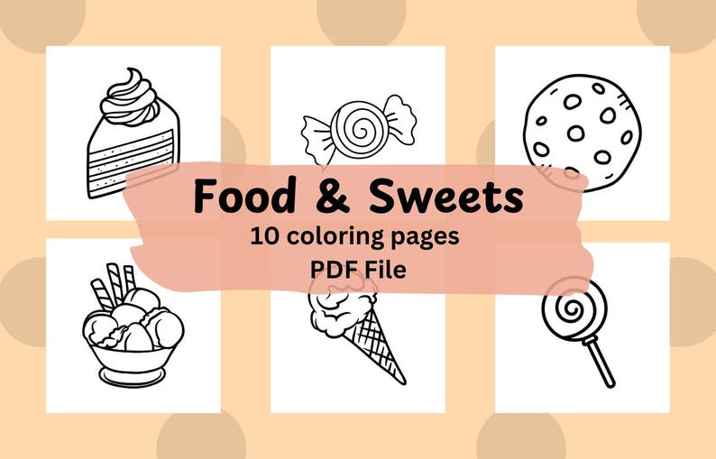 Food & Sweets Coloring Pages | 10 Printable Coloring Sheets | Fun ...