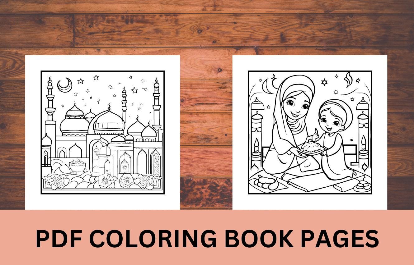 Ramadan Coloring Pages | 10 Islamic Printable Coloring Sheets | 8.5"x8 ...