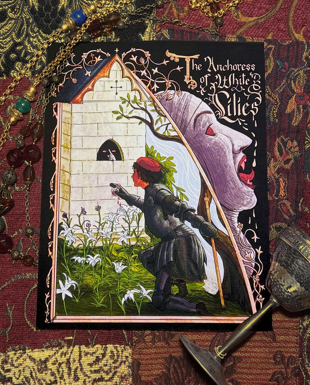 Knight & Anchoress — Vampire Renaissance Illuminated Manuscript— Mystic ...