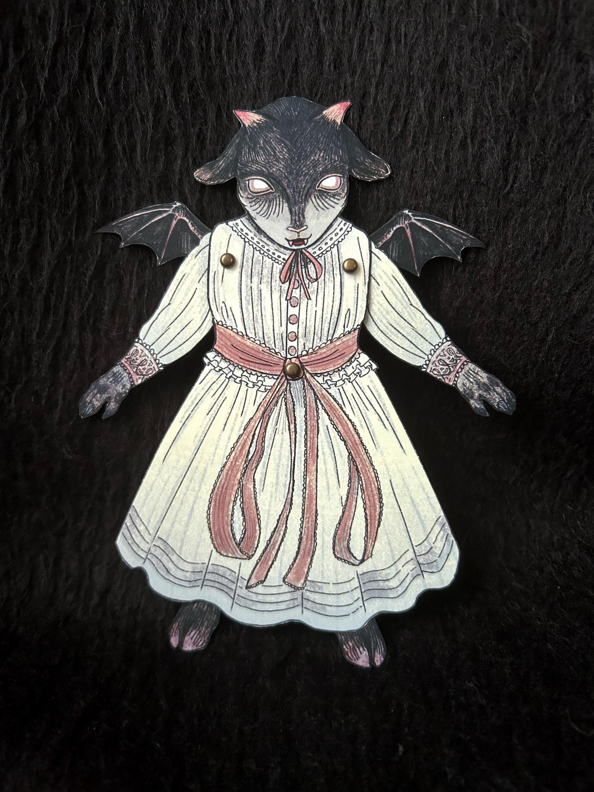 Goat Bat Vampire Paper Doll — Gothic Fairy Tale Victorian Crafts - Etsy