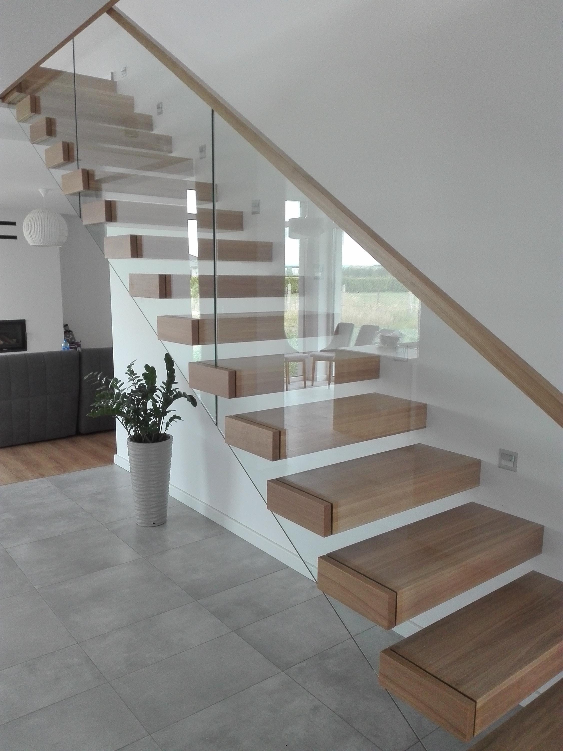 Oak Floating Staircase With Glass Balustrade Cantilever Glass Stairs - Etsy
