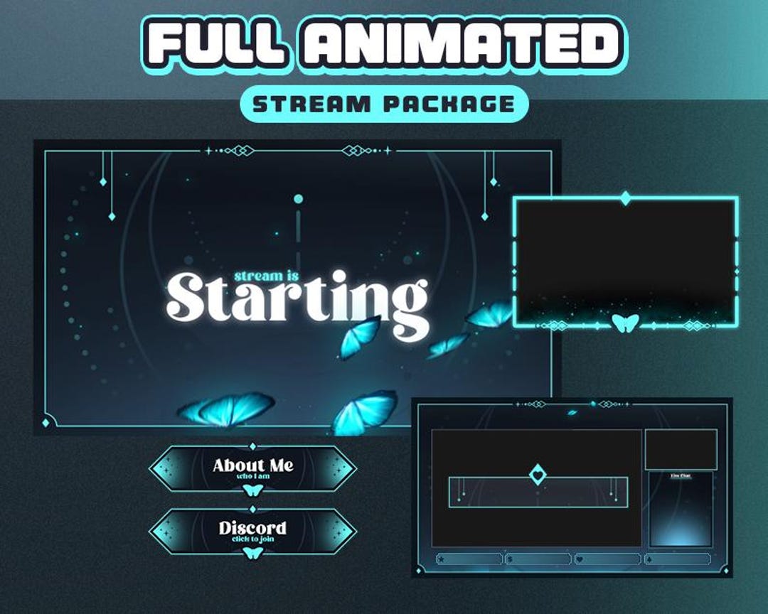 Astral Blue Animated Stream Package/galaxy/twitch Set/panel/stinger/celestial Theme/unique ...