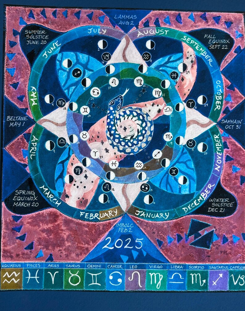 2025 Moon Phases Calendar. Includes Astrological Correspondences for ...