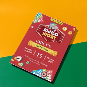 Editable Bingo Night Invitation Card Template - Etsy