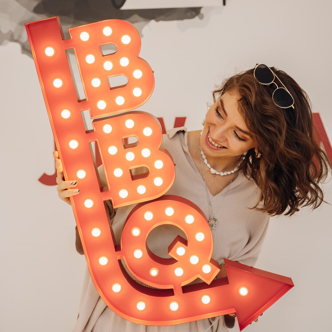 BBQ Marquee Letter | 3D Marquee Letters | Light up Letter | Retro Box ...