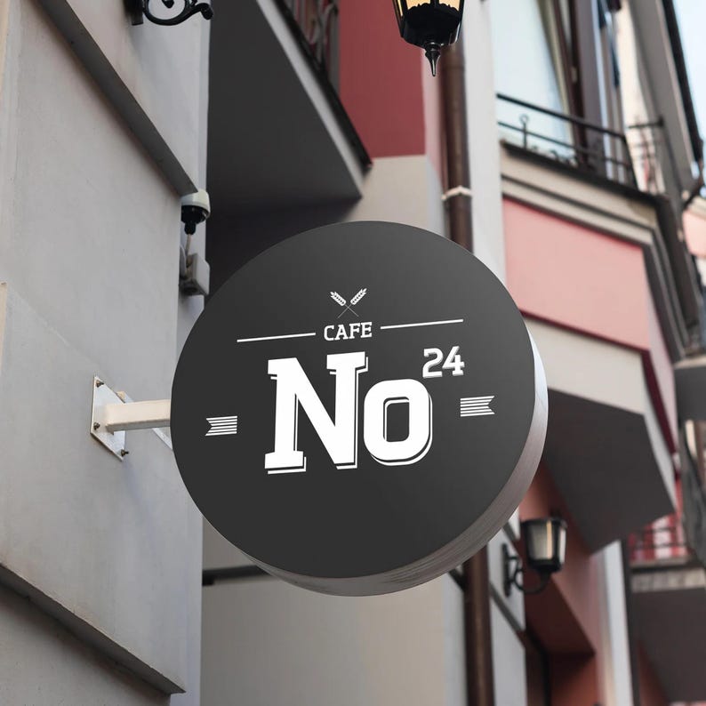 Double Sided Custom Sign | Blade Signage | Embossing Logo Business Cafe ...