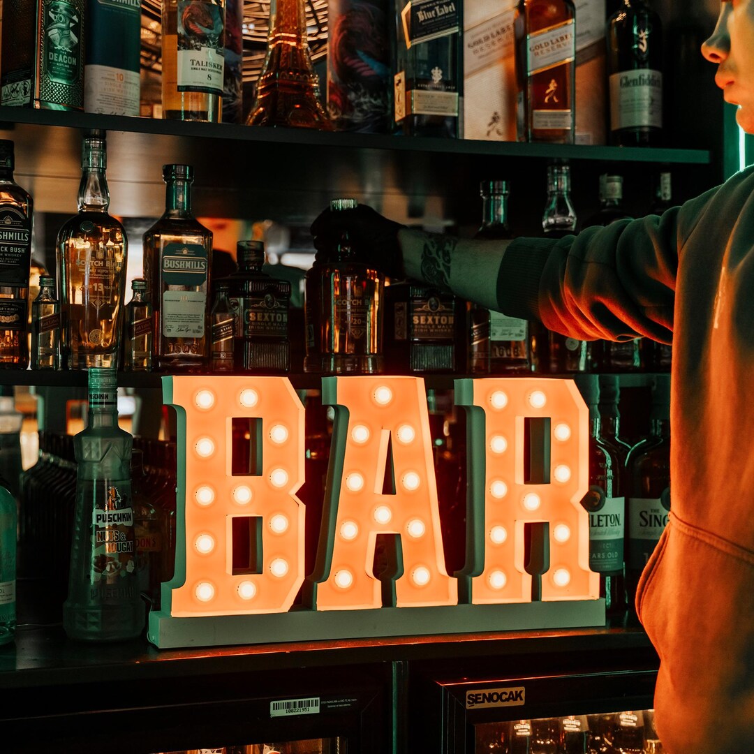 BAR Marquee Letter | 3D Marquee Letters | Light up Letter | Retro Box ...