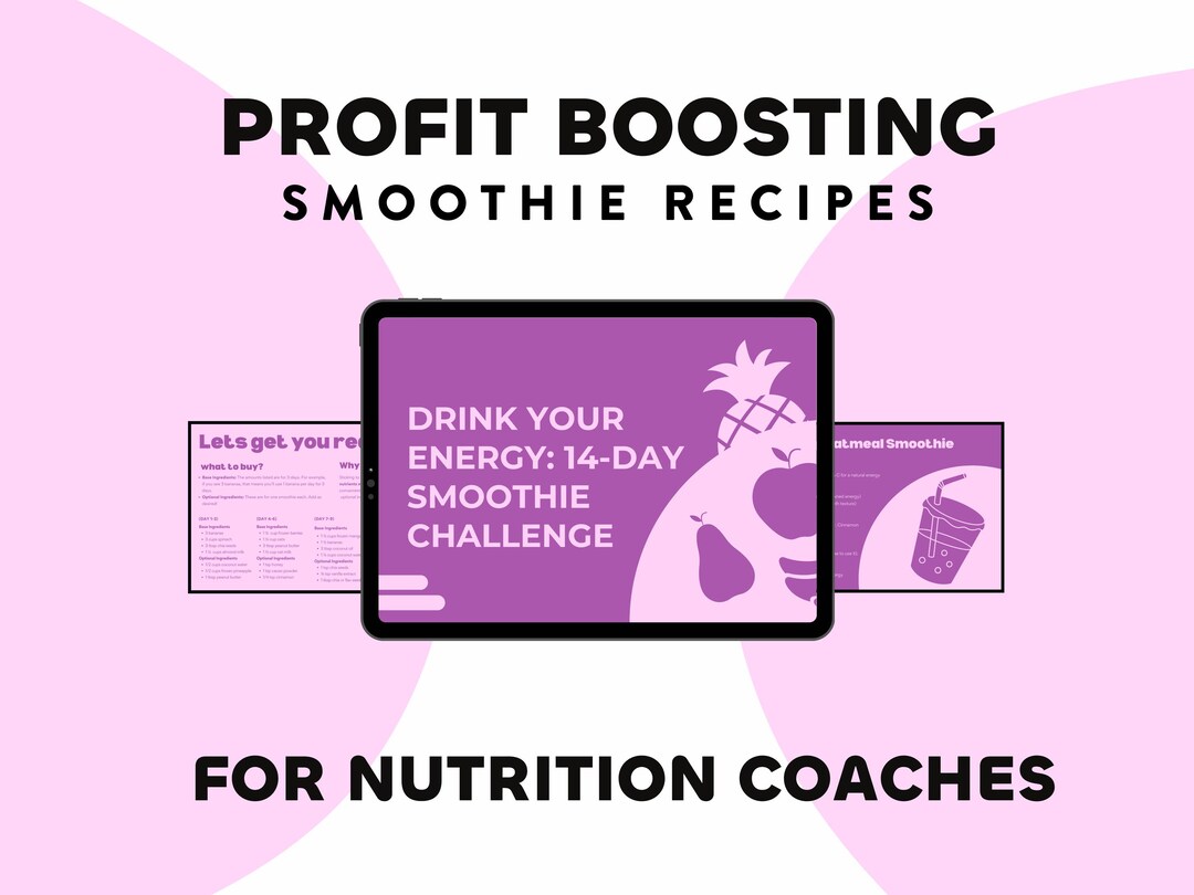 Healthy Smoothie Recipe Canva Template | Nutrition Coaching Guide ...