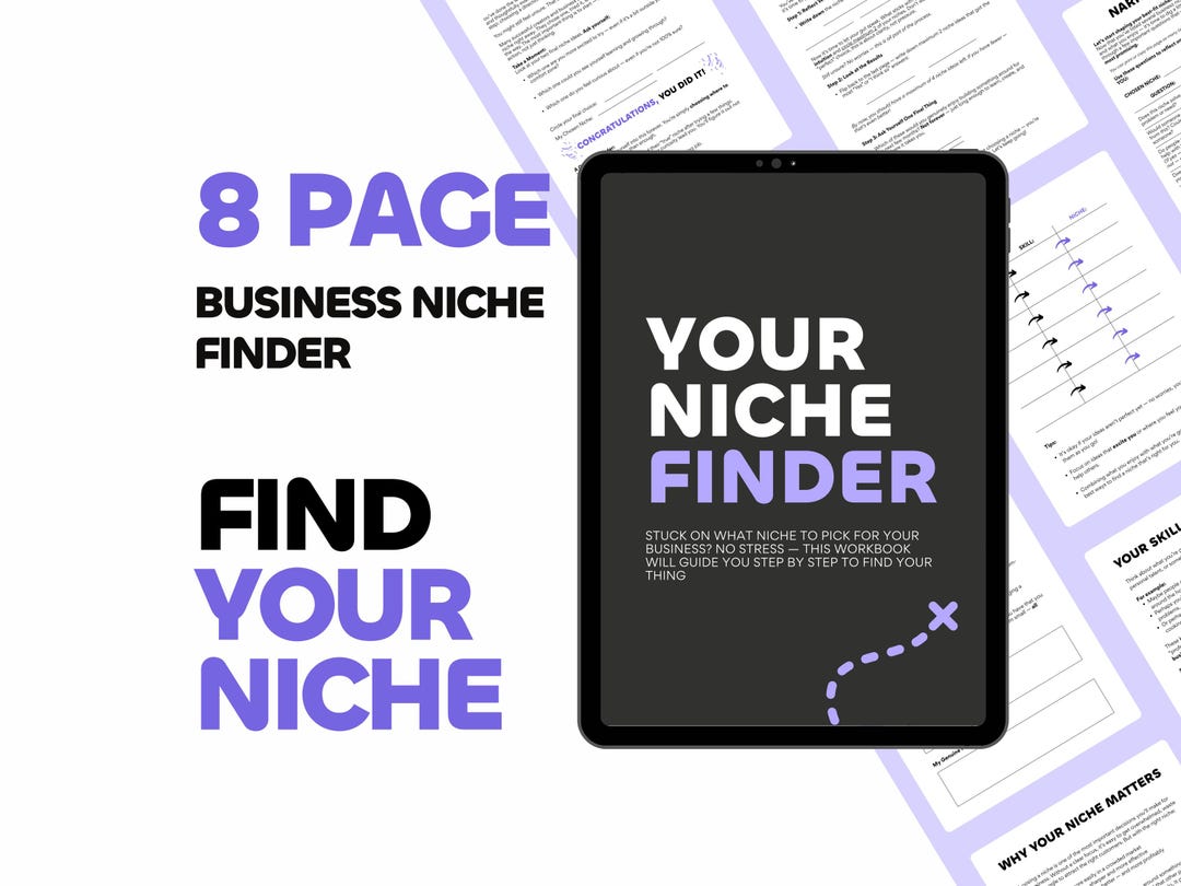 Printable Niche Finding Worksheets for Business Starters, Find Your ...