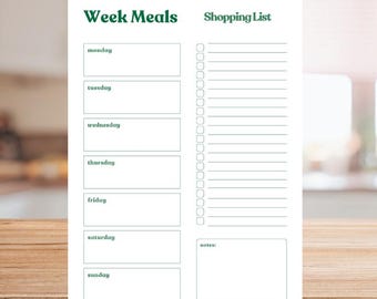 Meal Planner Printable, Weekly, Spanish, Editable PDF, Personalized ...