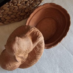 Terra Cotta Bunny on a Nest - Etsy