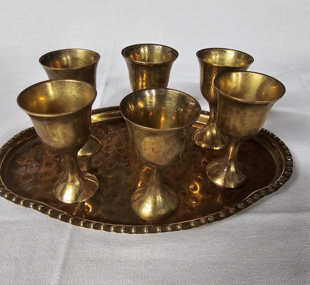7pc Brass Liquor Set - Etsy