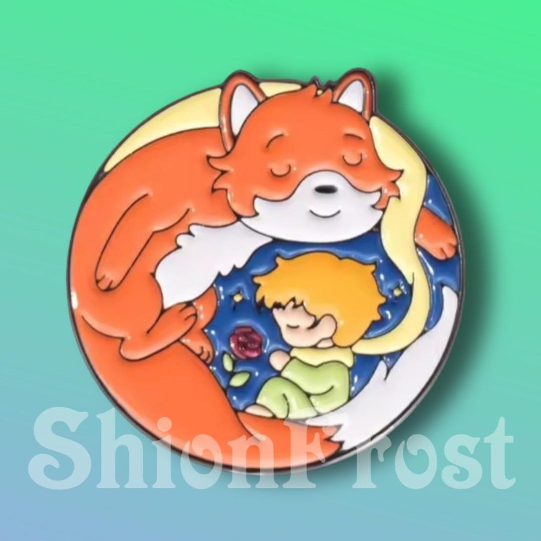 The Little Prince - Le Petit Prince, Fox & Rose - Enamel Pin Badge ...