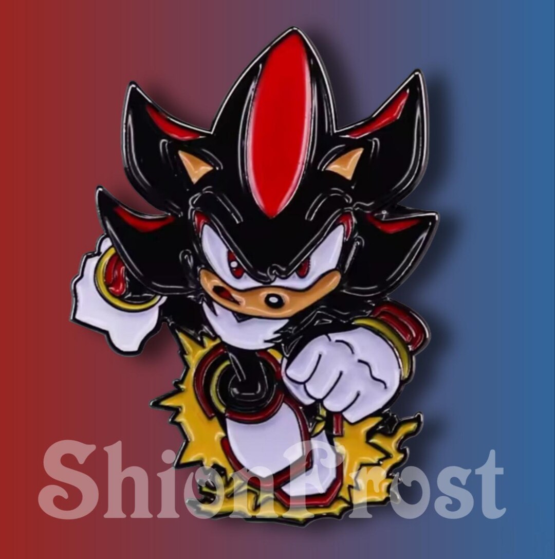 Shadow the Hedgehog - Enamel Pin Badge Brooch - Sonic the Hedgehog - Etsy