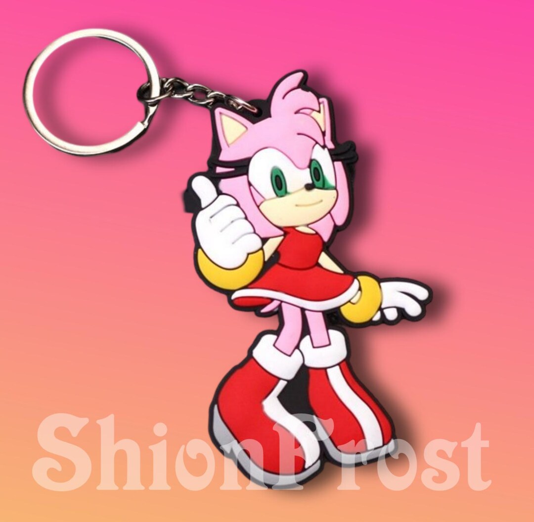 Amy Rose - Double Sided Rubber Keychain Keyring - Sonic the Hedgehog ...