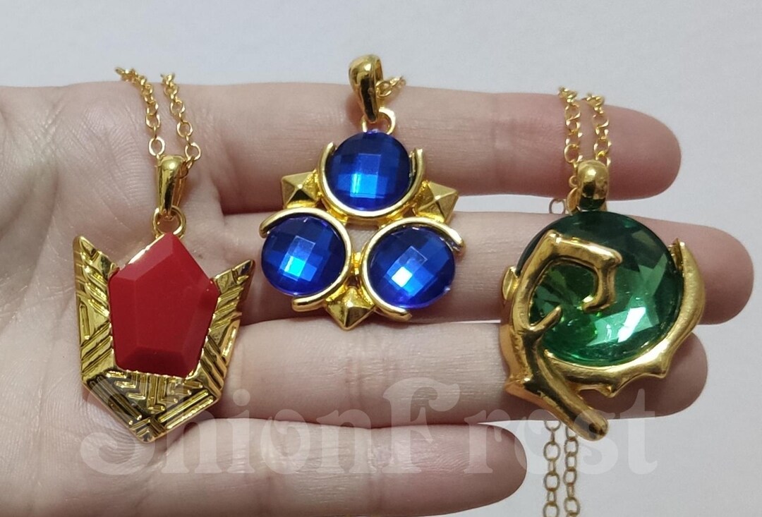 The Legend of Zelda Spiritual Stones Pendant Necklace Kokiri Emerald ...