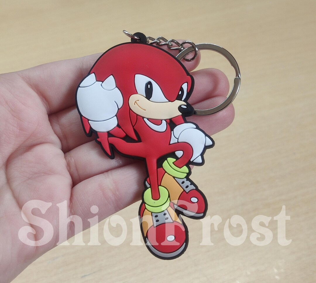 Knuckles the Echidna - Double Sided Rubber Keychain Keyring - Sonic the ...