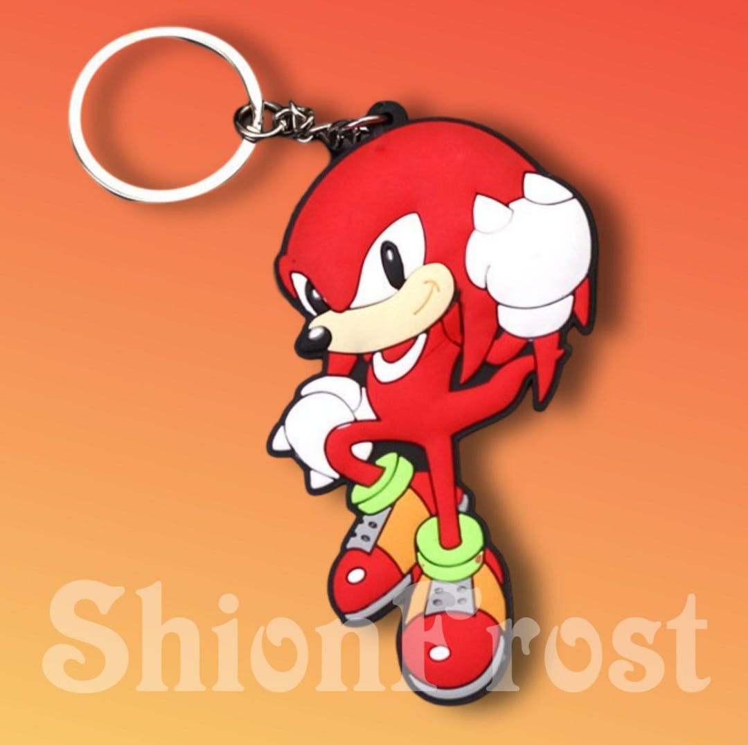 Knuckles the Echidna - Double Sided Rubber Keychain Keyring - Sonic the ...