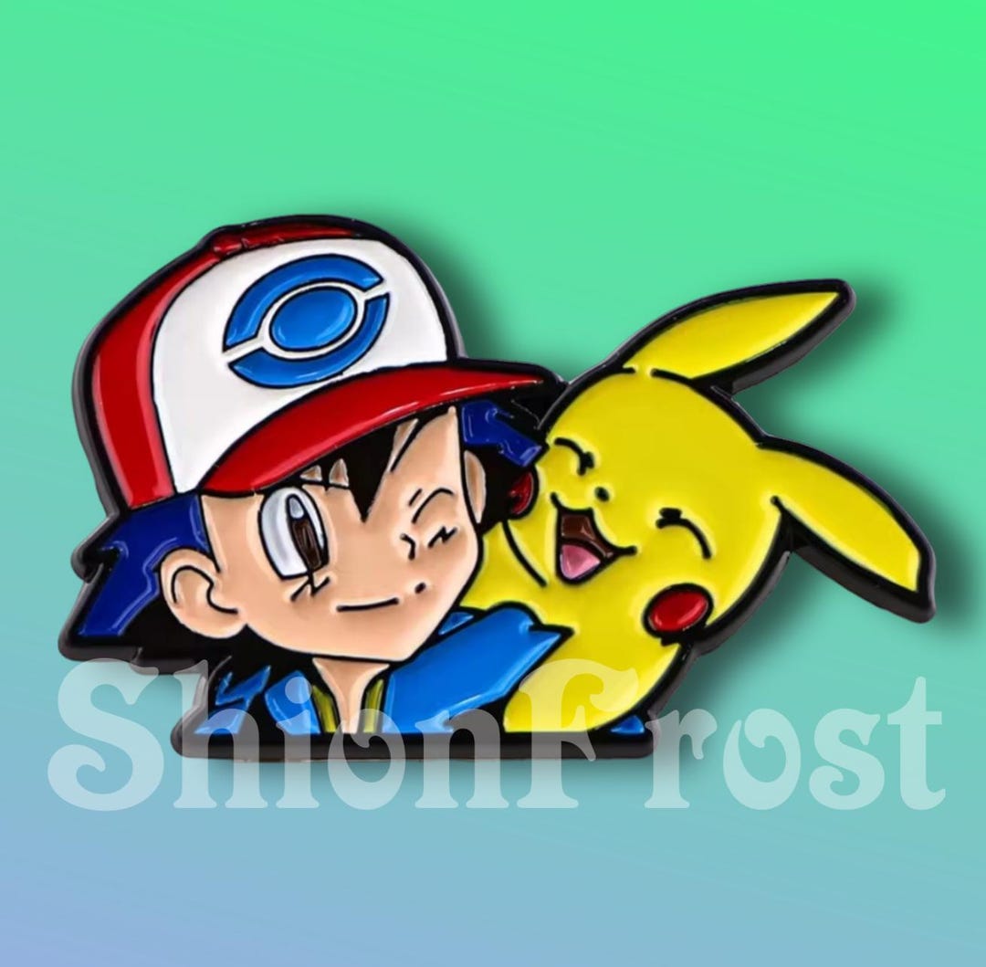 Ash Ketchum & Pikachu Pokemon Soft Enamel Pin Badge Brooch - Etsy