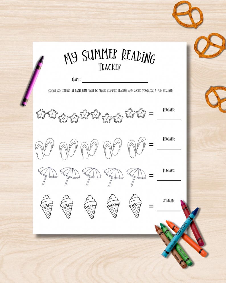 Summer Reading Tracker Printable for Kids - Weekly Reading Log Chart ...