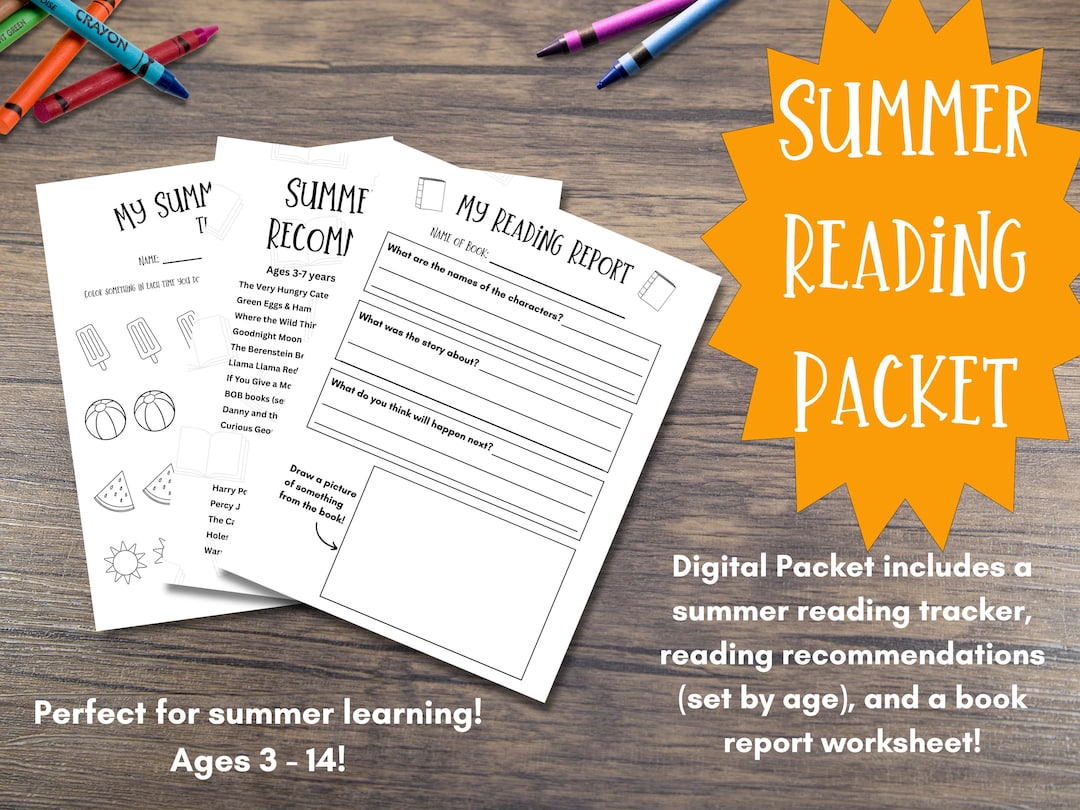 Summer Reading Packet for Kids – Printable Tracker, Book Report ...
