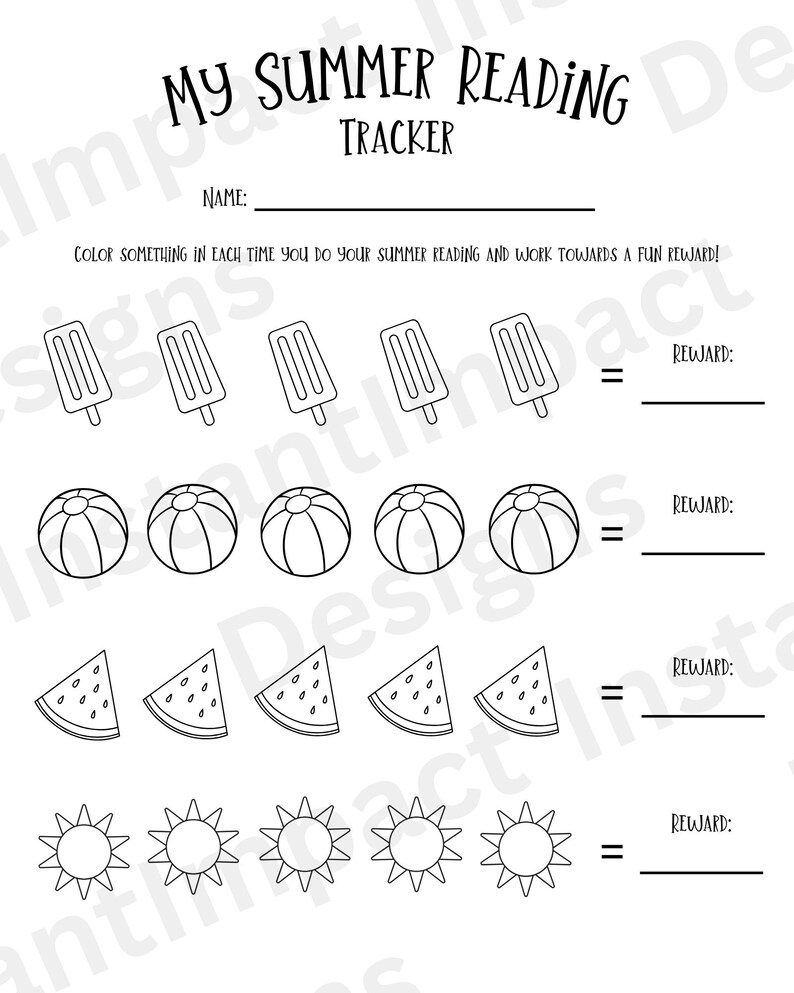 Summer Reading Tracker Printable for Kids - Weekly Reading Log Chart ...