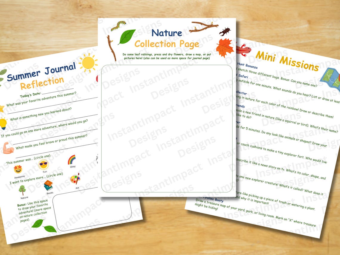 Printable Nature Journal for Kids – Summer Scavenger Hunt (PDF) - Etsy
