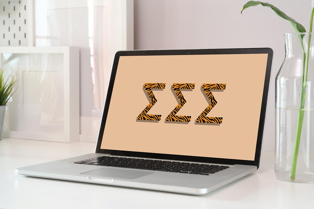 Sigma Sigma Sigma Tiger Print Wallpaper - Etsy UK