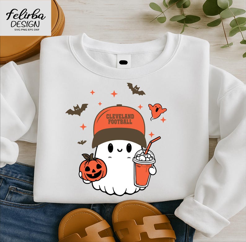 Cute Ghost Football Bundle Svg | Fall PNG | Halloween Svg, Football Fan ...