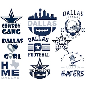 Dallas Football SVG Bundle: Sports Design, Cricut & Silhouette (digital ...
