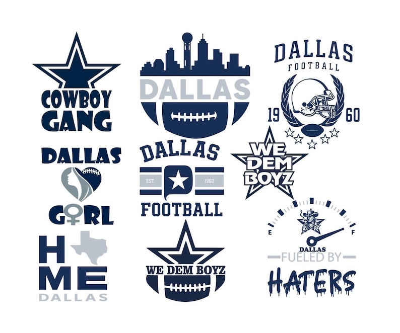Dallas Football SVG Bundle: Sports Design, Cricut & Silhouette (digital ...