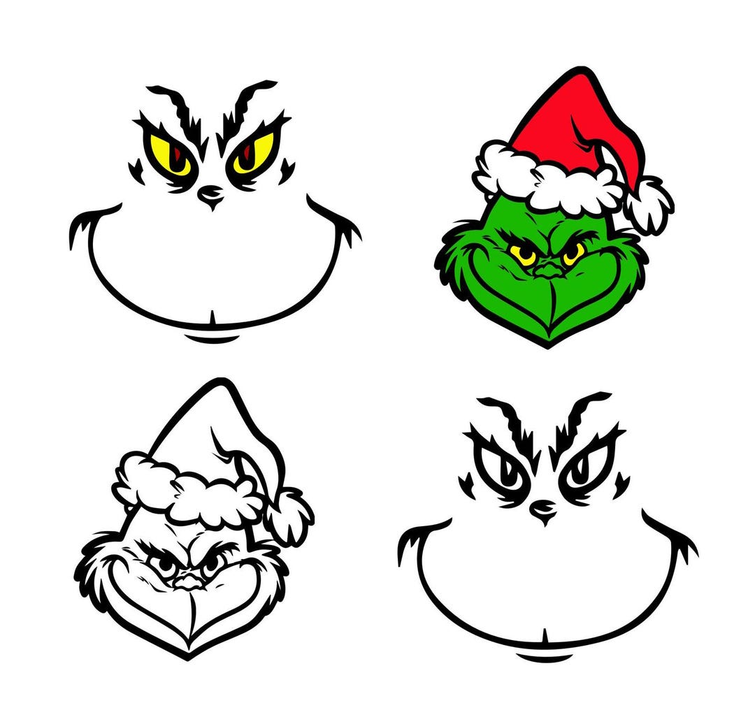 Cara de Grinch SVG, PNG, Cricut, cara de Grinchy Svg, Svg de Navidad ...