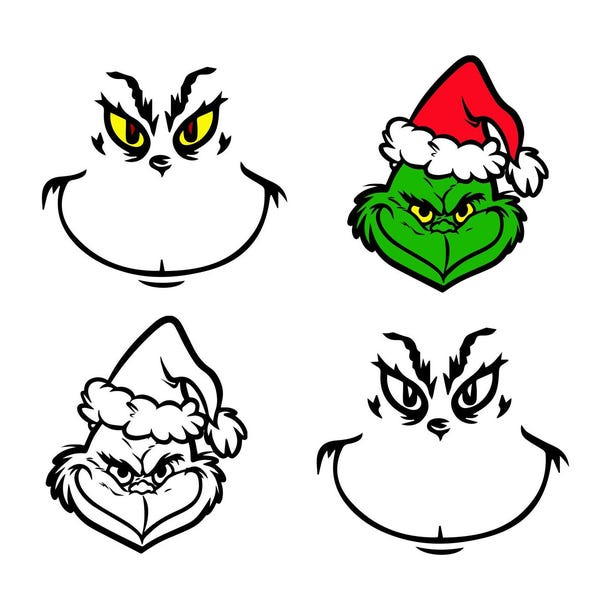 Grinch Face Svg, - Etsy
