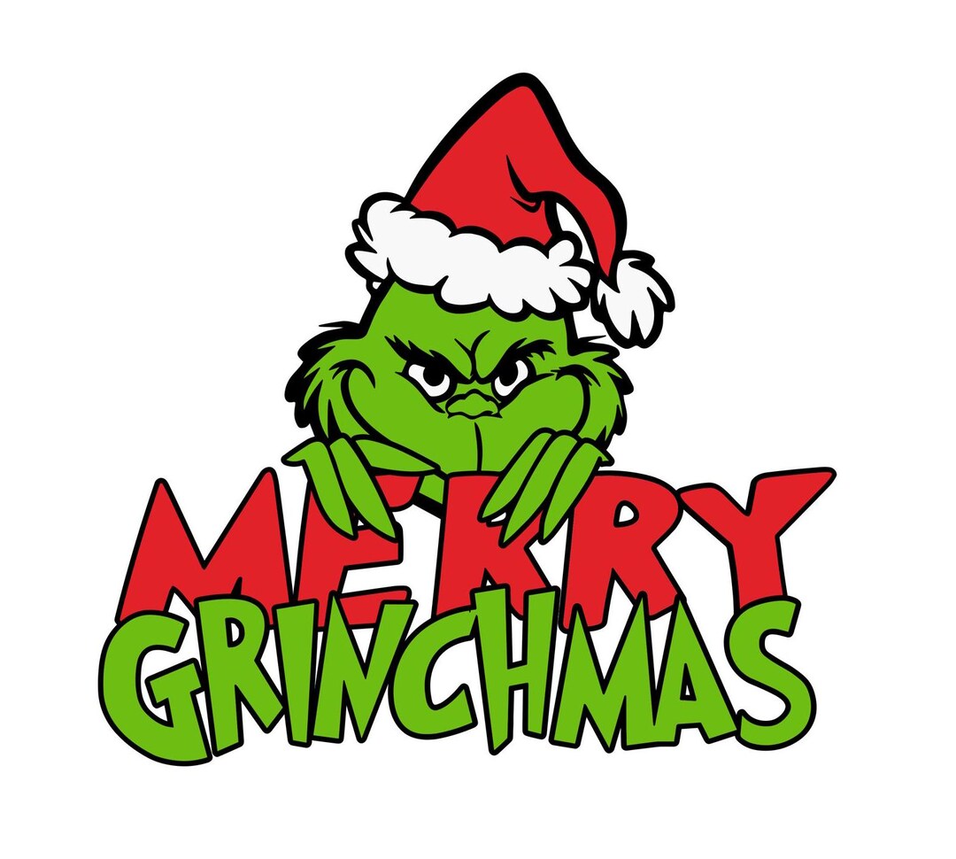 Merry Grinchmas SVG and PNG Files Clipart, Christmas Print SVG, Digital ...