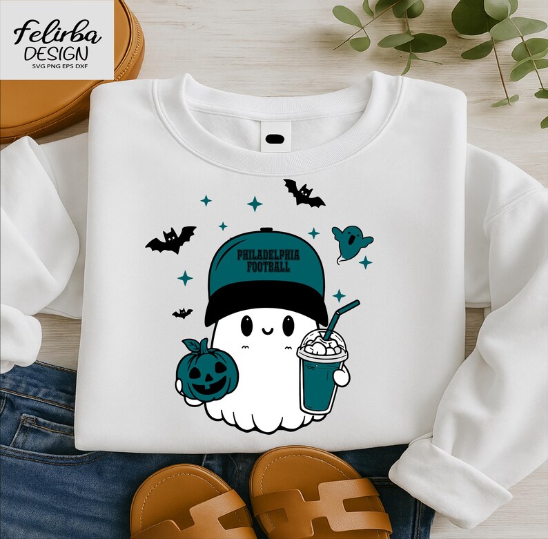 Cute Ghost Football Bundle Svg | Fall PNG | Halloween Svg, Football Fan ...
