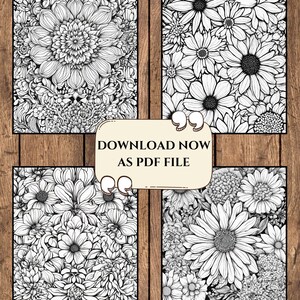 8 Intricate Flower Coloring Pages: Challenging and Beautiful Designs ...