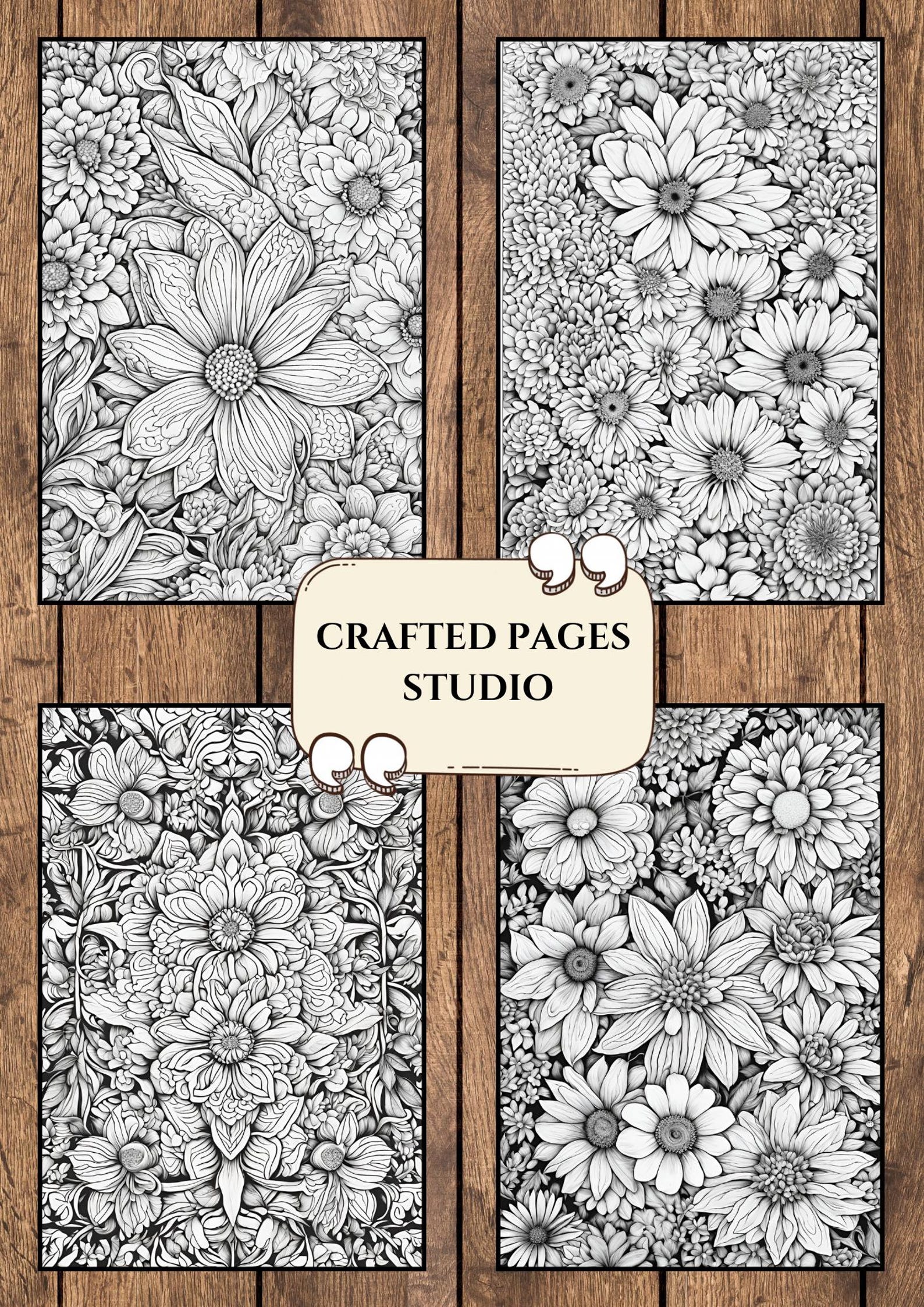 8 Intricate Flower Coloring Pages: Challenging and Beautiful Designs ...