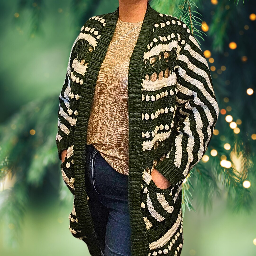 Christmas Sweater Crochet Pattern - With Candy Cane Stripe Sleeves and ...