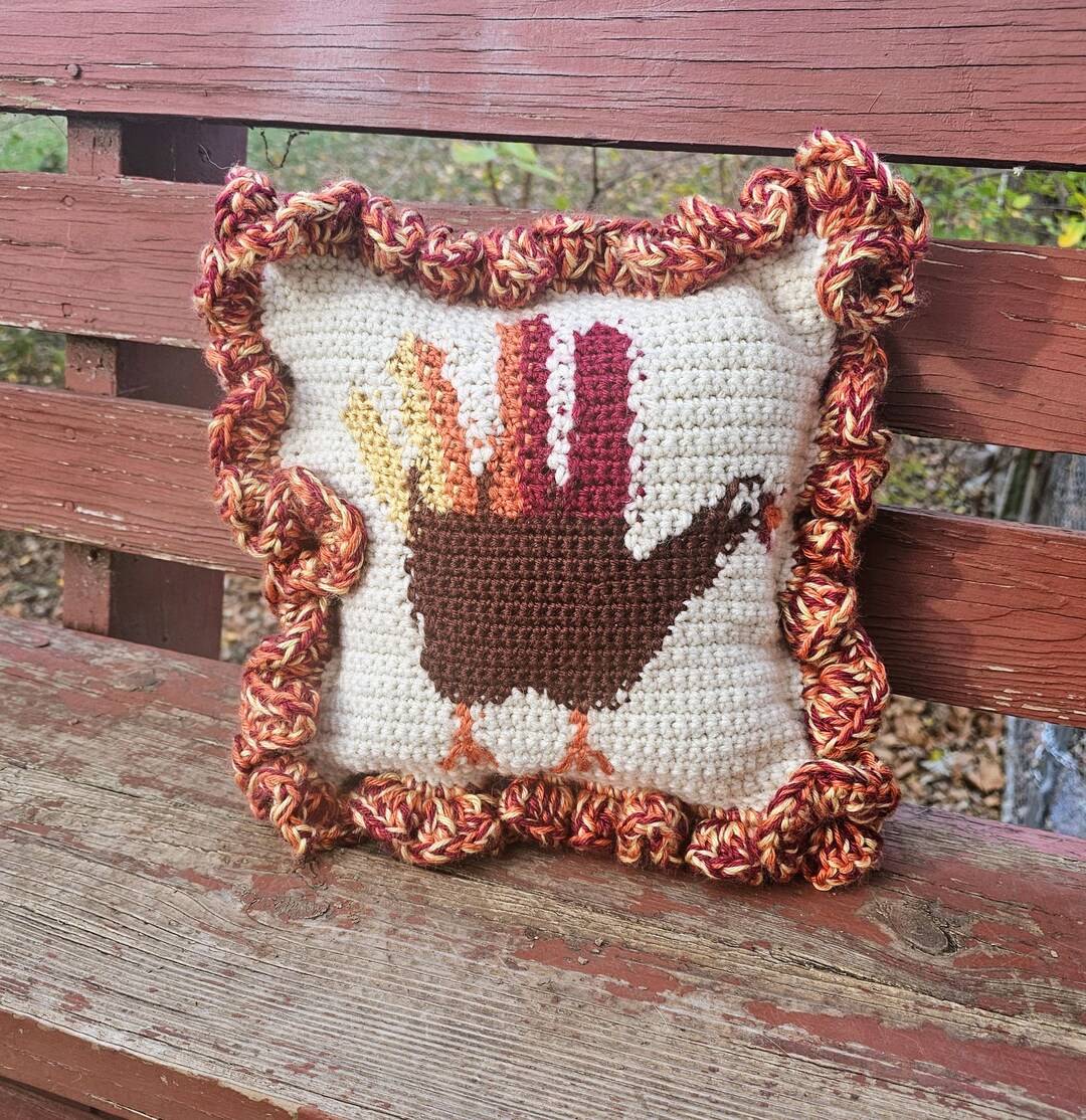 Thanksgiving Hand Turkey Pillow Crochet Pattern - Etsy