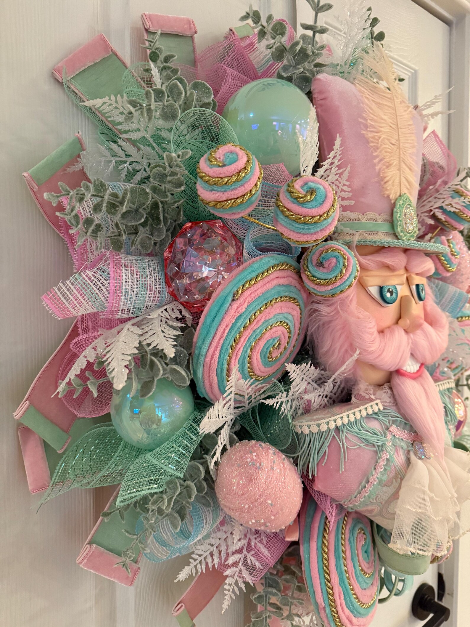 Candyland Nutcracker Wreath, Christmas Wreath, Pastel Christmas Wreath ...