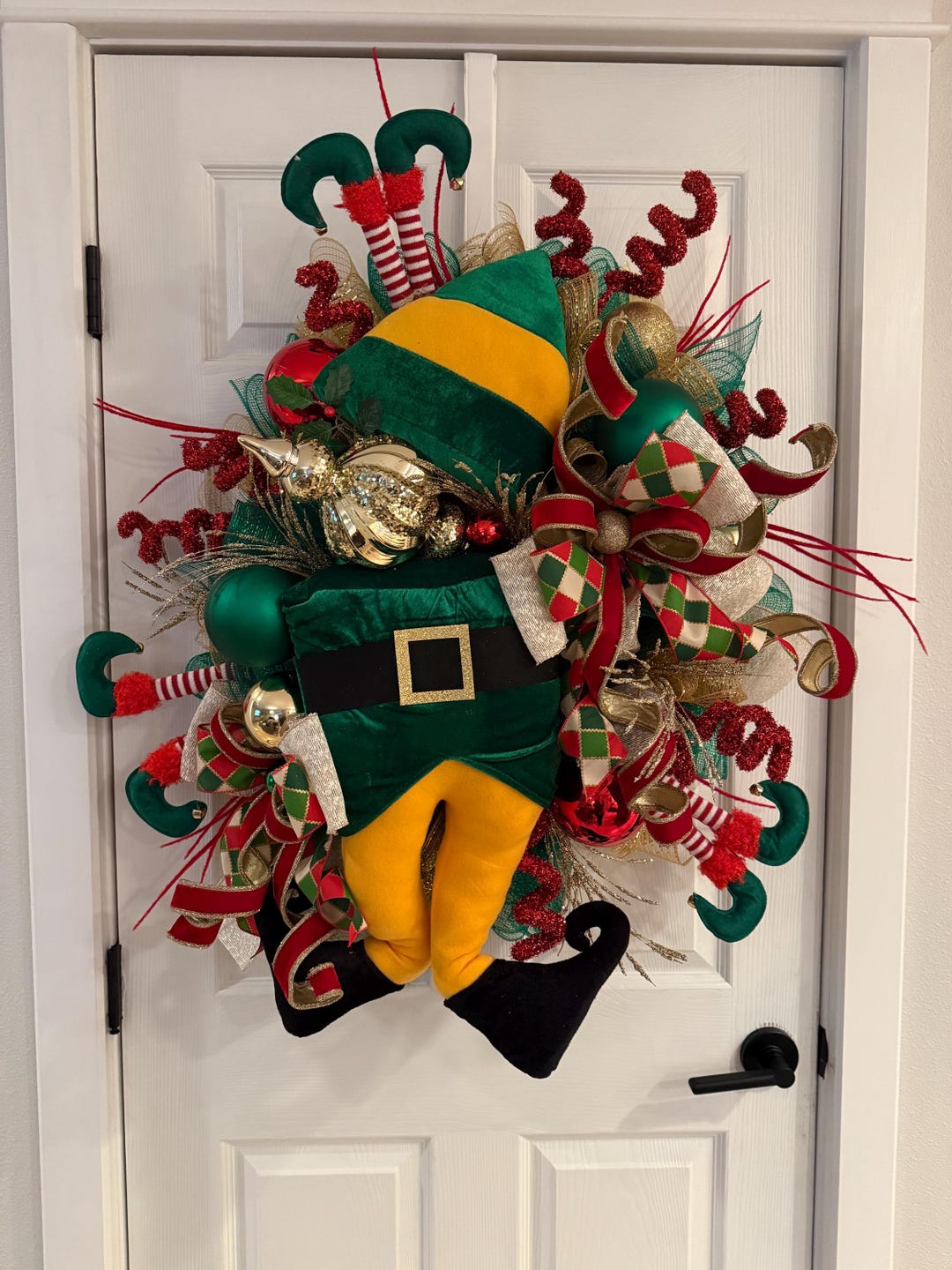 Elf Christmas Wreath, Buddy the Elf, Whimsical Wreath, Christmas Wreath ...