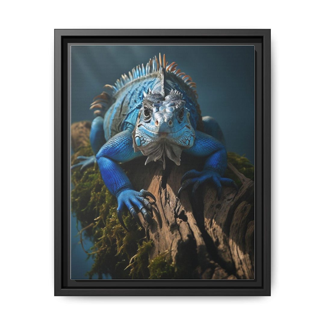 Canvas Print, Blue Iguana Wall Art, Nature Photography, Reptile Decor ...