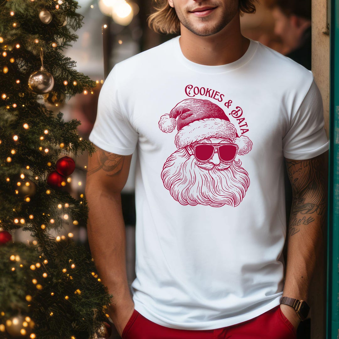 Christmas Cool Santa Cookies T-shirt Gift for Data Lovers Shirt Funny ...