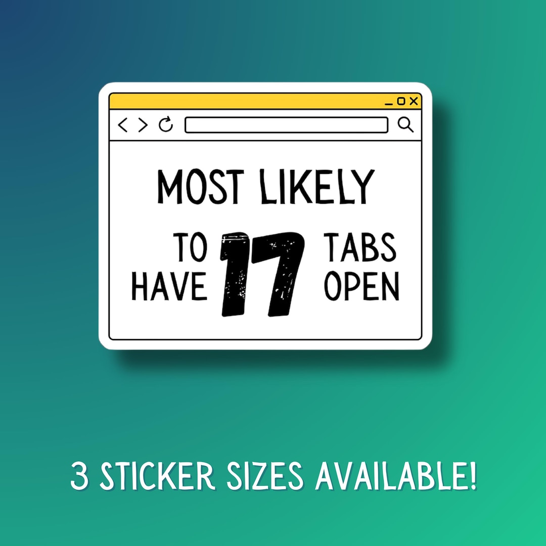 Superlative Lots of Tabs Open Data Vinyl Sticker for Data Lovers Data ...