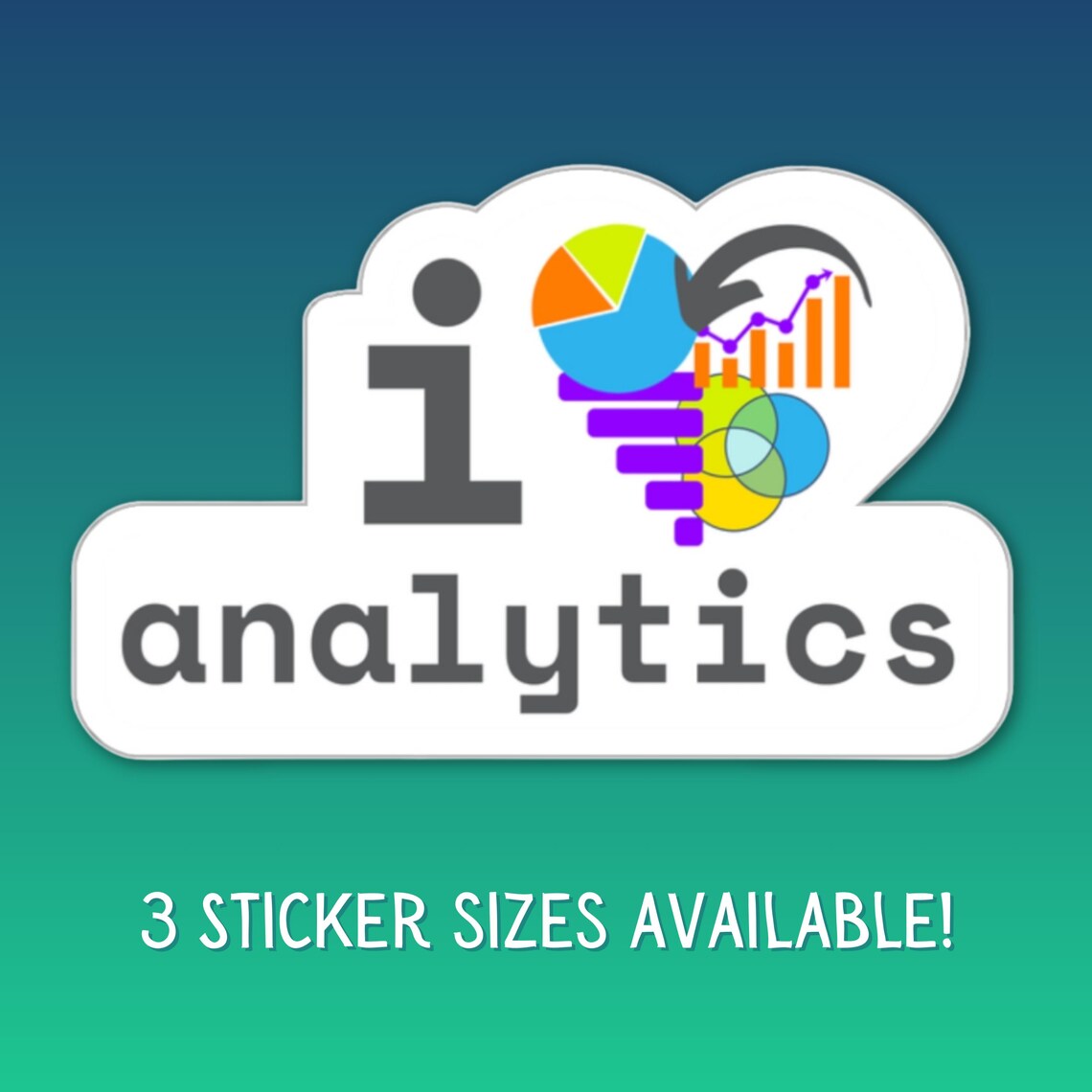 I Heart Analytics Vinyl Sticker for Data Lovers Data Analyst Data ...