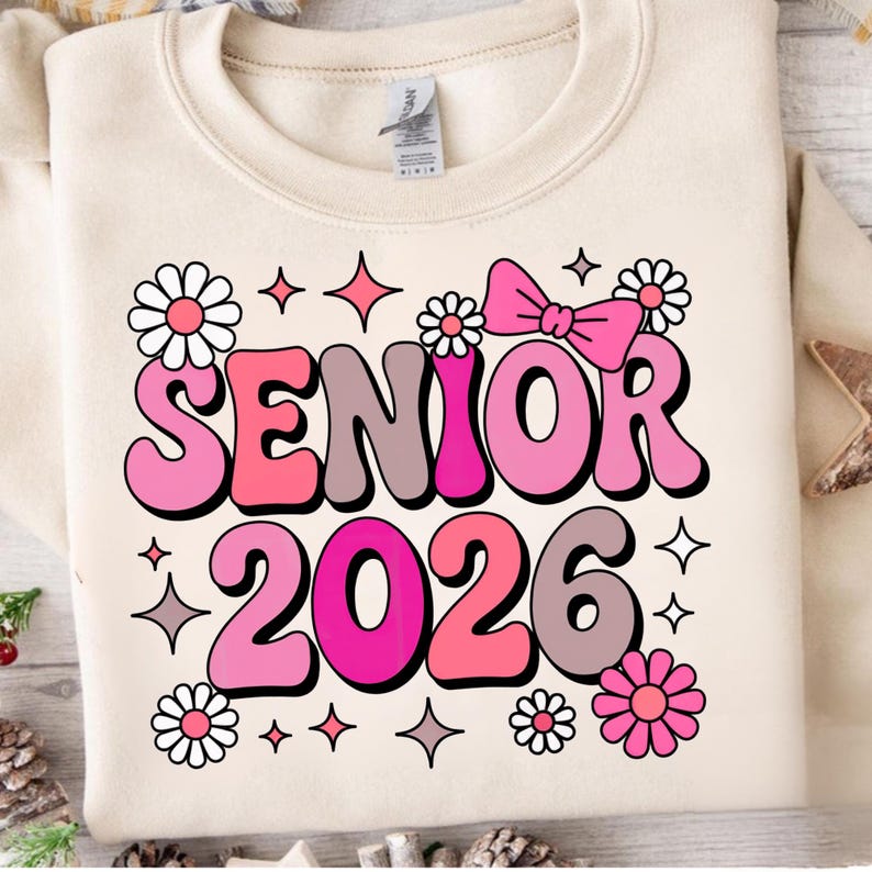 Senior 2026 PNG Class of 2026 Groovy Flower Power Instant Download ...