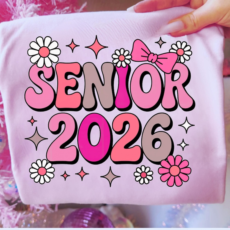 Senior 2026 PNG Class of 2026 Groovy Flower Power Instant Download ...