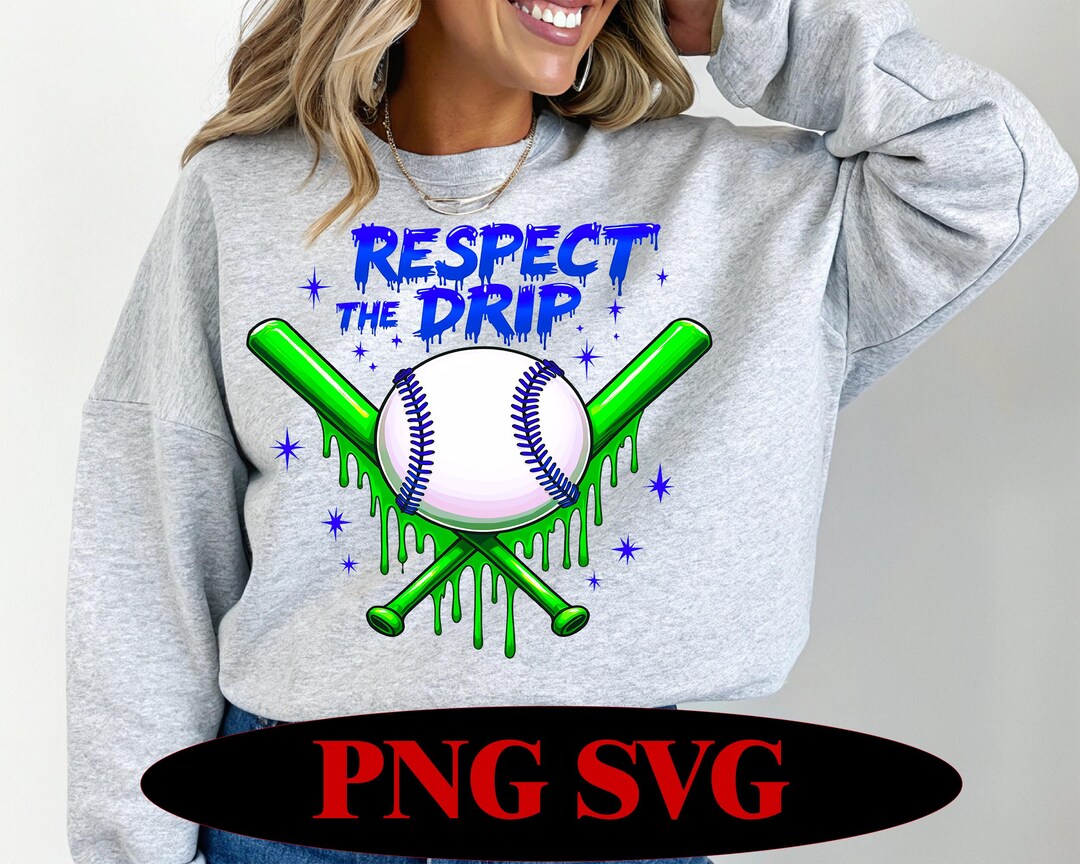 Drippy Baseball Icecream Drip Png|respect the Drip|baseball Mama| Green ...
