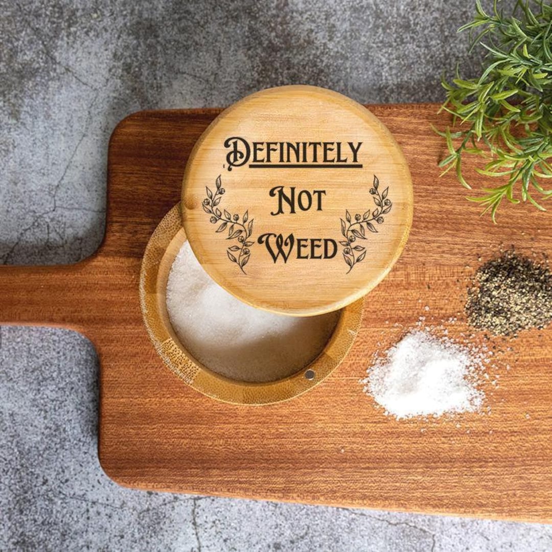 Not Weed Bamboo Herb Jar With Magnetic Lock - Etsy